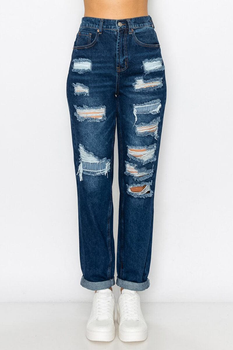 "Rip & Repair" Rise Cuffed Jeans – Doerner's